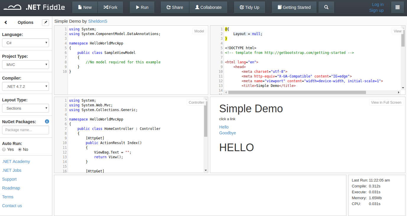 fiddle with .NET in your browser – schrankmonster blog